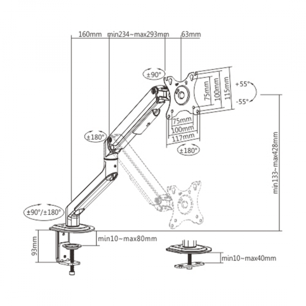Balanced Pro Motion Arm S27.1 • Monitor Arm